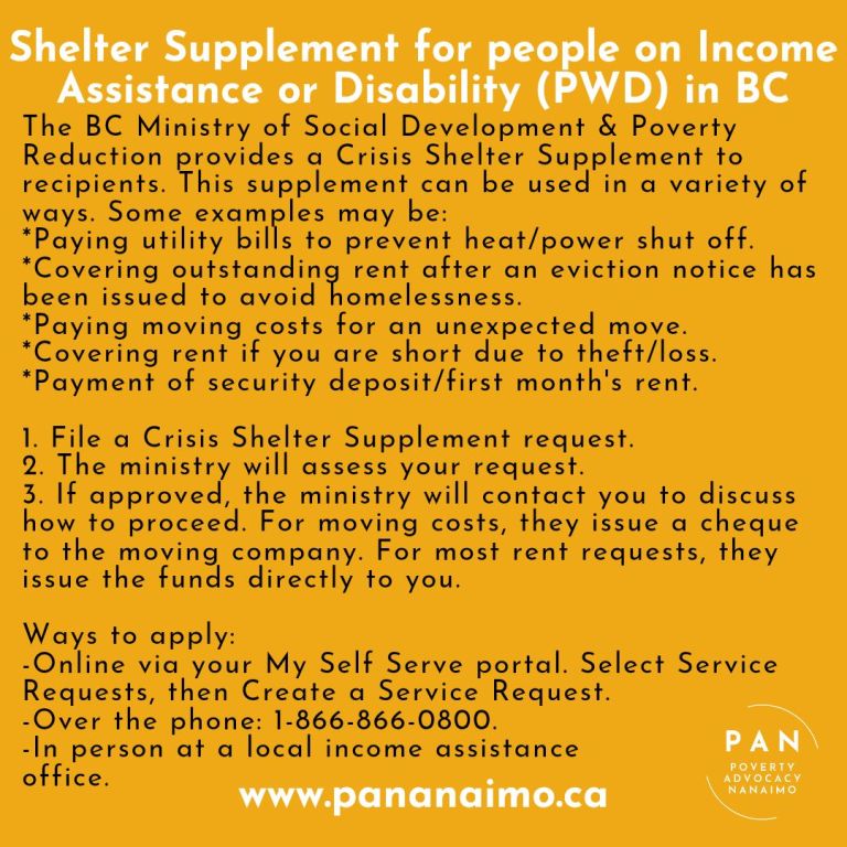 Income Assistance – Poverty Advocacy Nanaimo