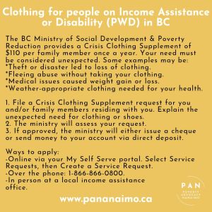Income Assistance – Poverty Advocacy Nanaimo